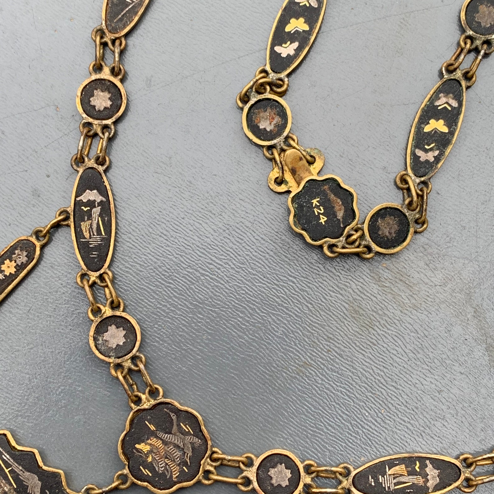 Vintage Amita Japan 24kt Gold Silver Brass Necklace . | Etsy