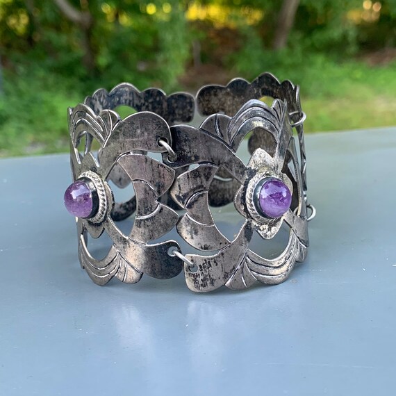 WIDE Vintage Pre Eagle Mark Mexican Mexico Silver Ame… - Gem