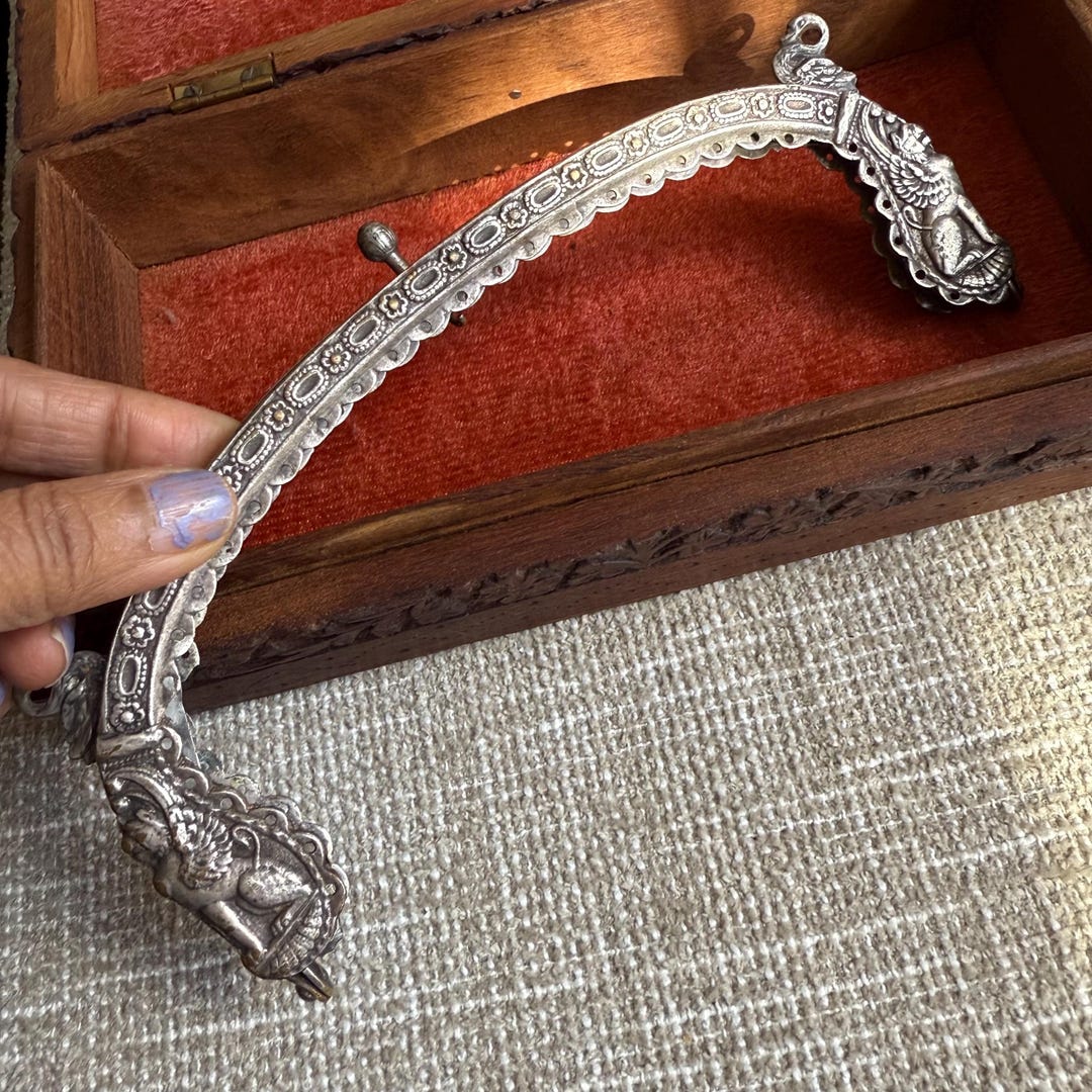 Renaissance Rev Antique Peruzzi Florence Silver Plated Purse Handle ...