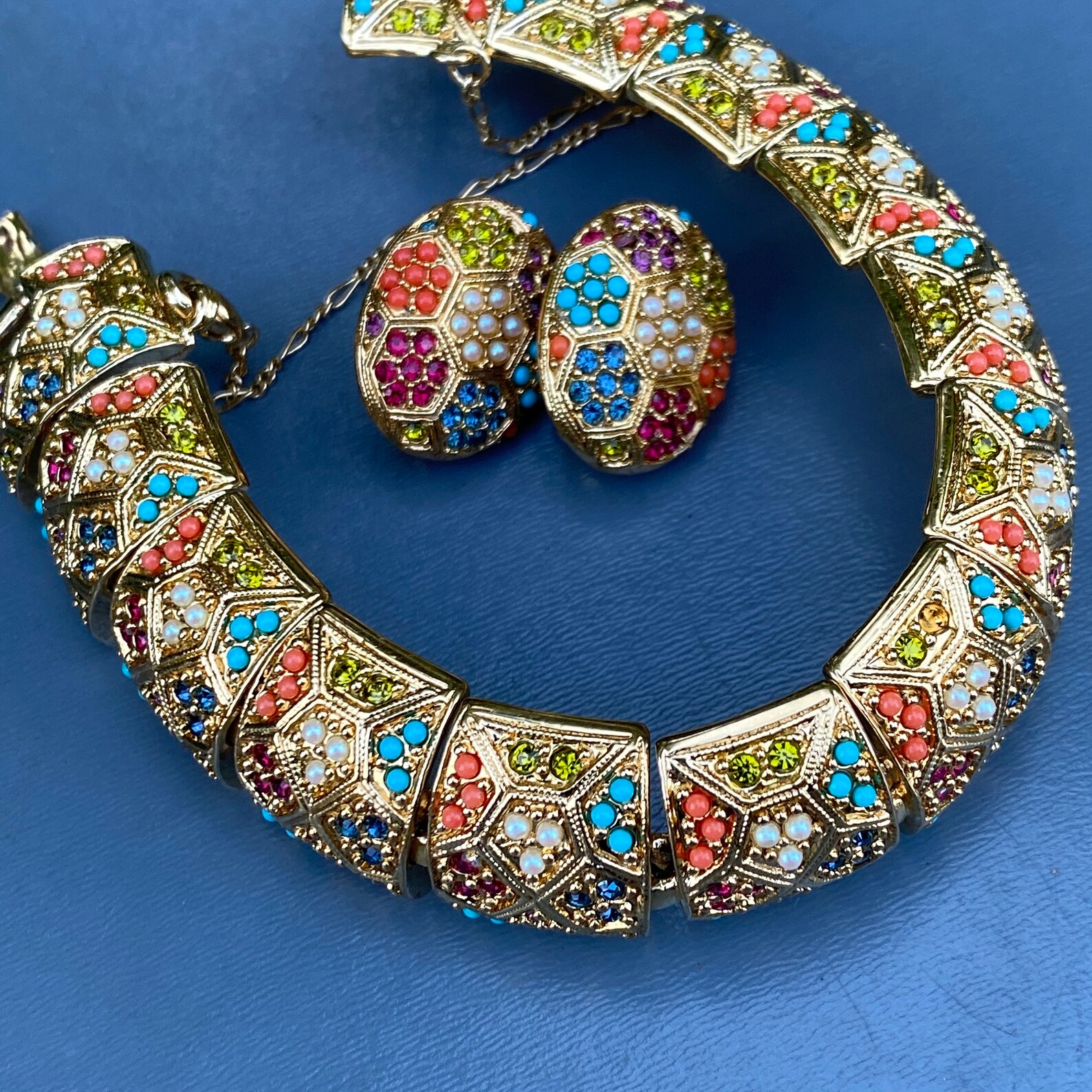 Vintage D'orlan Colourful Bracelet . Byzantine Style Paved - Etsy