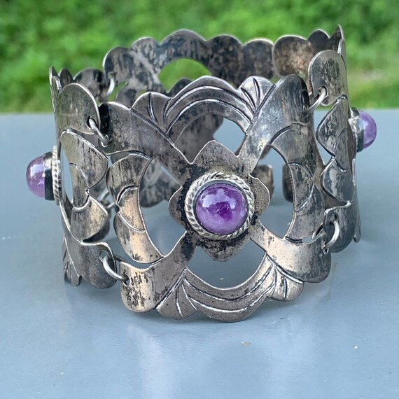 WIDE Vintage Pre Eagle Mark Mexican Mexico Silver Ame… - Gem