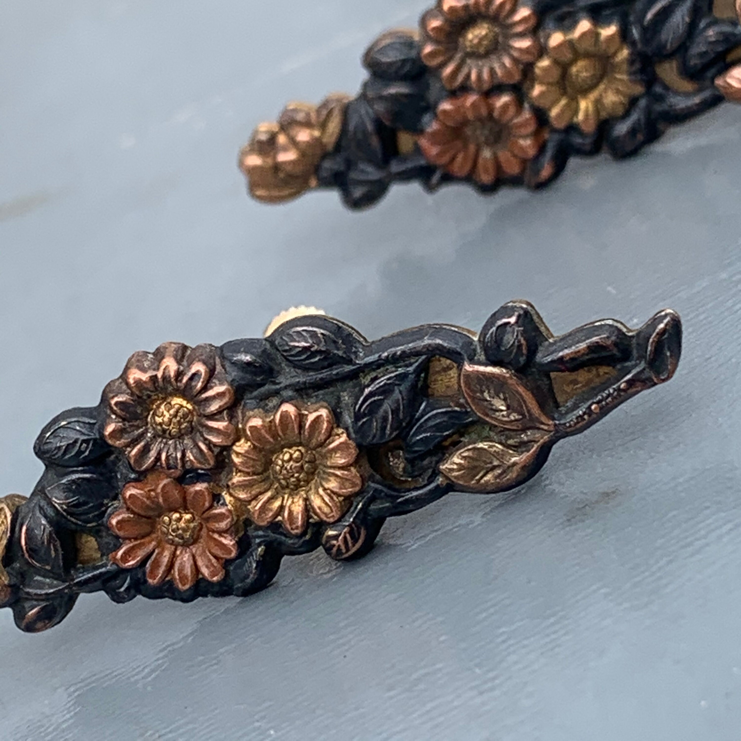 Mezcla antigua de metal japonés Shakudo de alta calidad - Etsy España