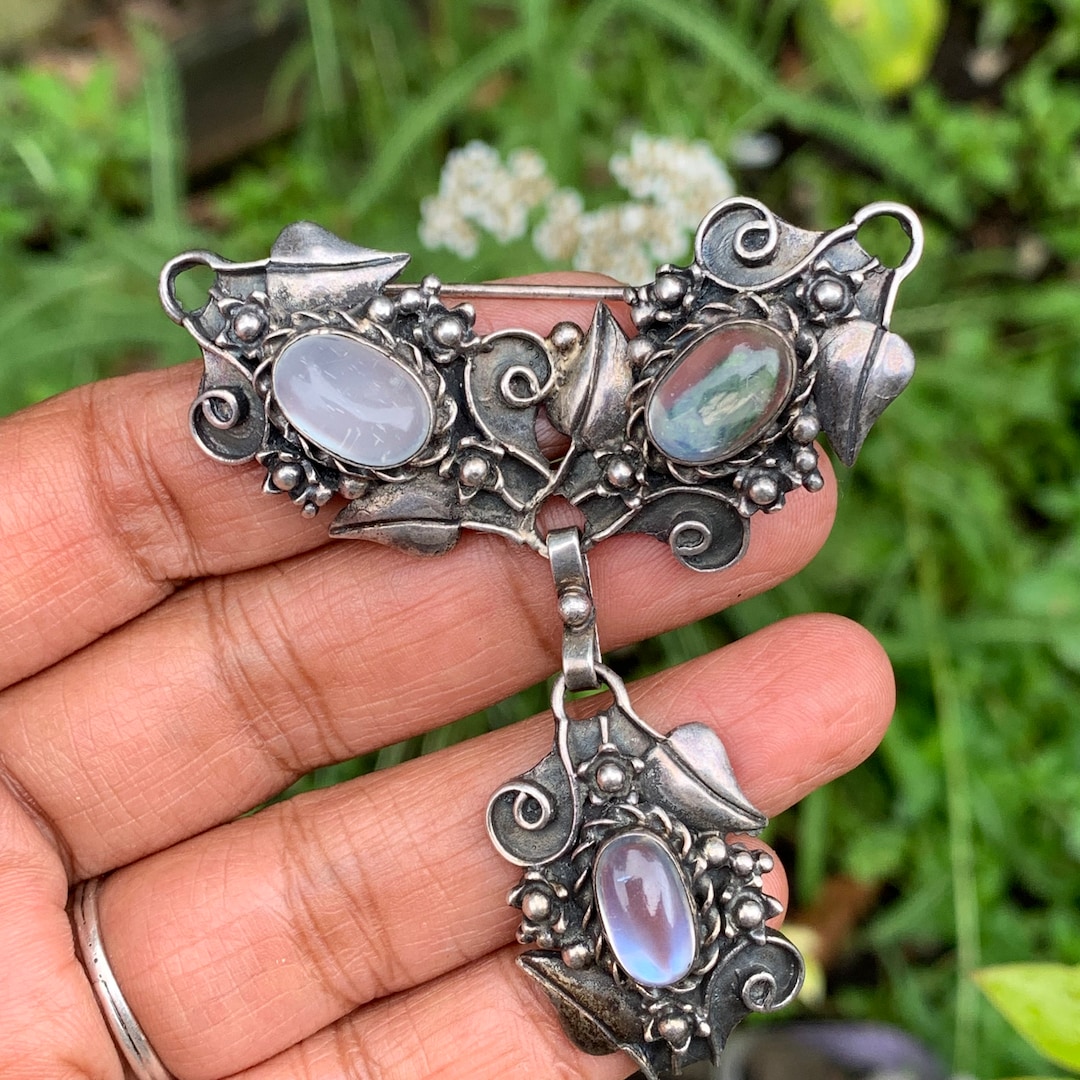 Light Pink Moonstone Brooch