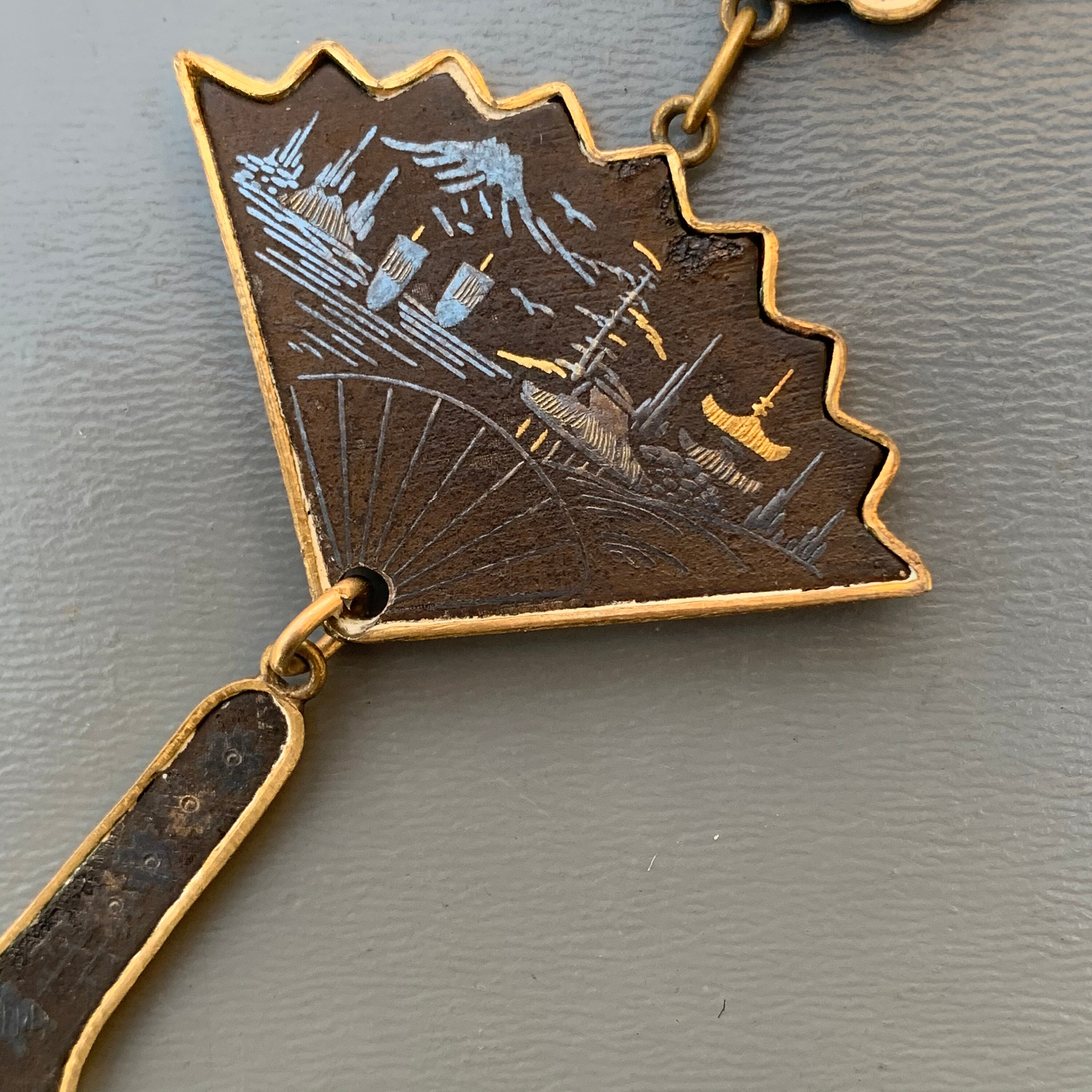 Vintage Amita japan 24kt gold Silver Brass Necklace . | Etsy