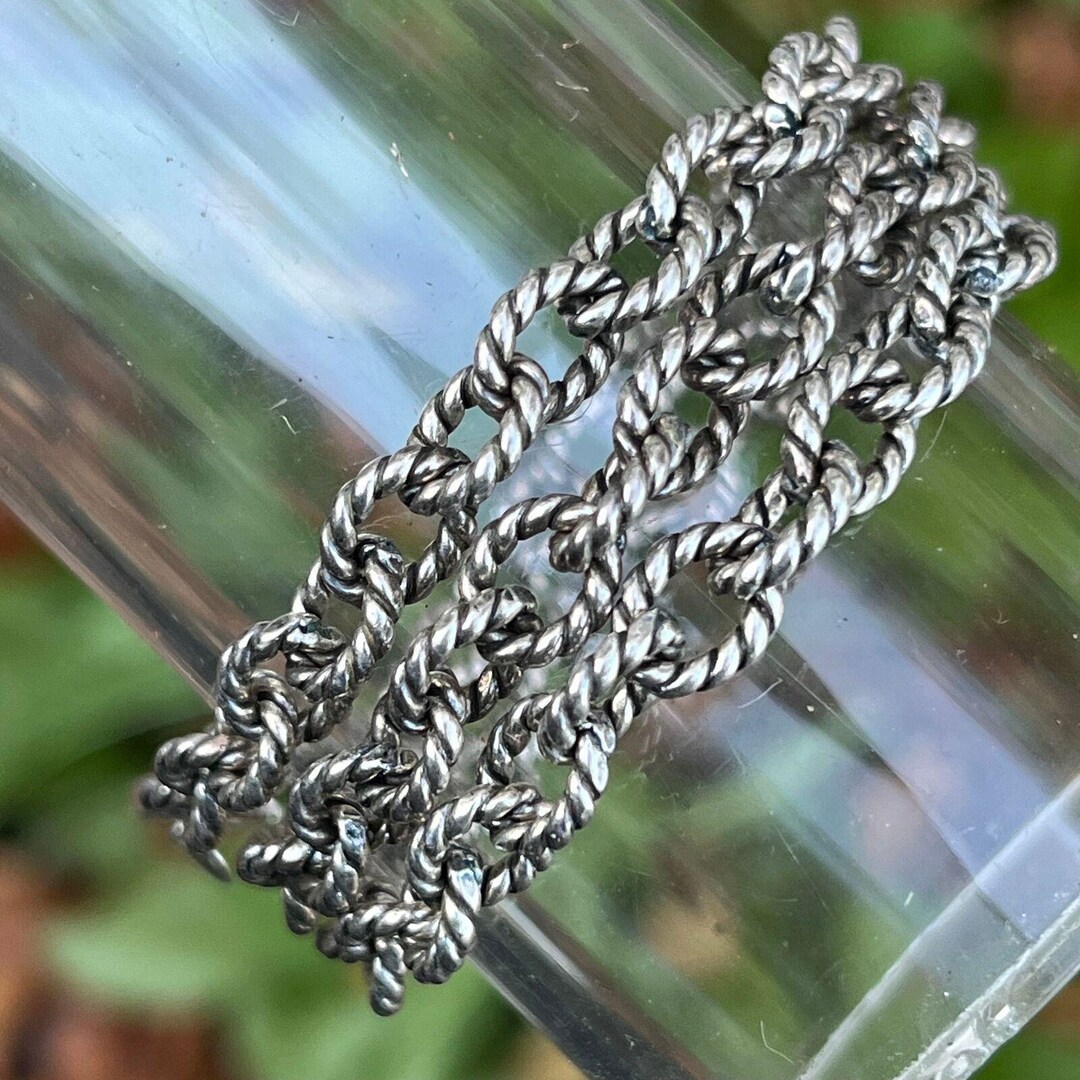 20" L Modern Sterling Silver Twisted Wire Link Chain Necklace 47grms - Etsy