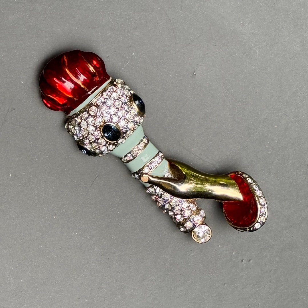 Vintage 'lady Liberty' Torch Brooch Pin Recast Gold Tone Enamel ...