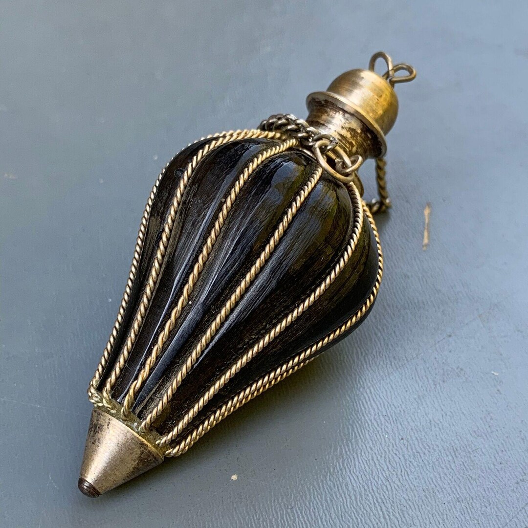 LARGE Vintage Carved Perfume Bottle . Vinaigrette Perfume Pendant ...