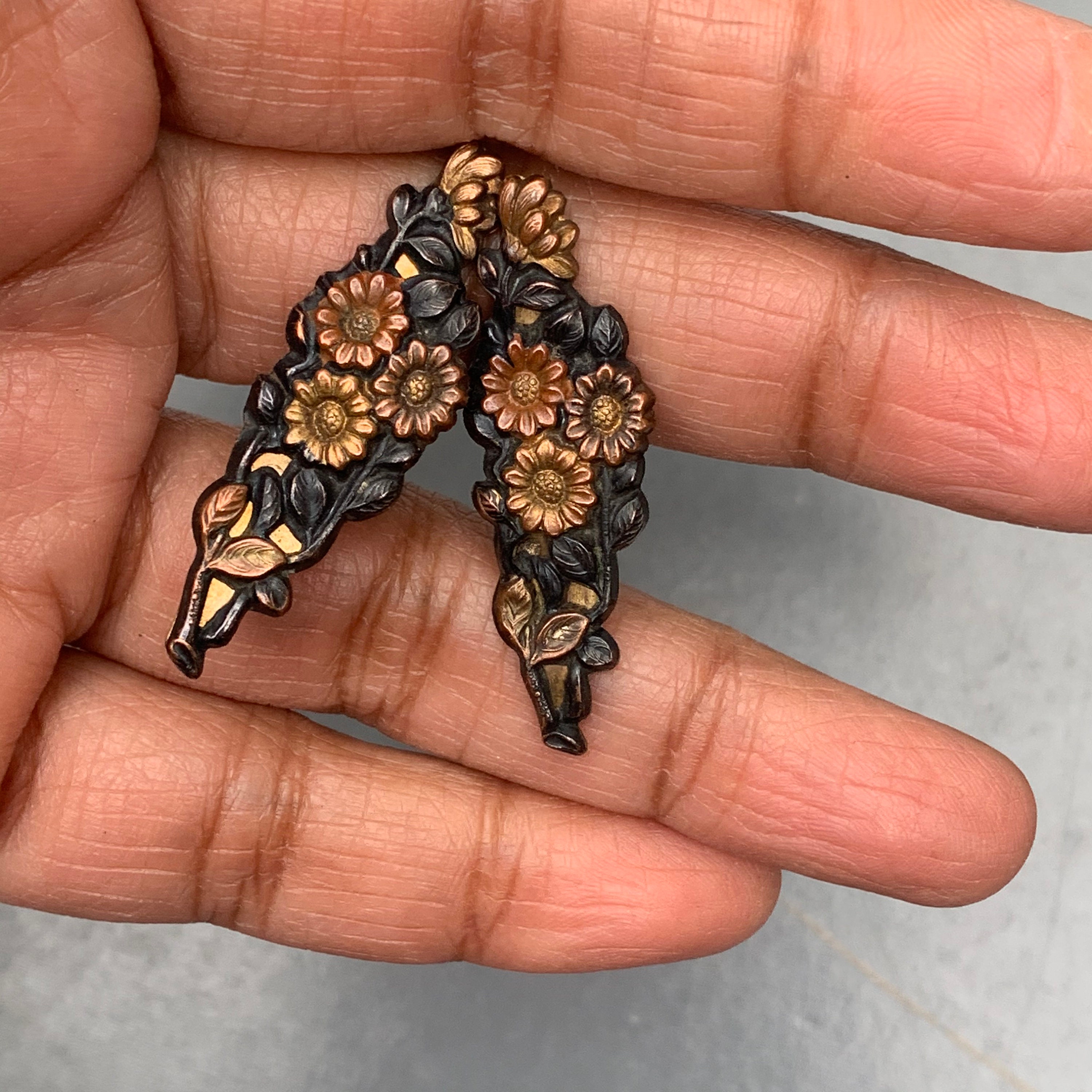 Mezcla antigua de metal japonés Shakudo de alta calidad - Etsy España