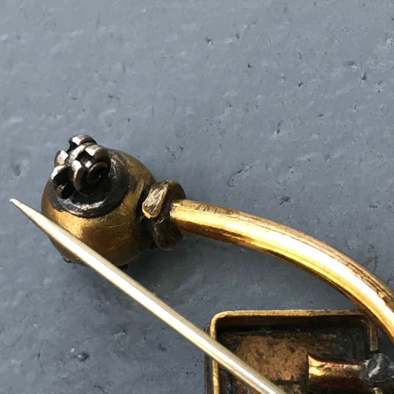 Antique Ball Dangle Pin . brooch . Victorian Etrusc… - Gem