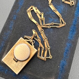 Orvin 17 Jewels Guilloche Enamel Watch Gold Tone Chain Pendant Necklace ...