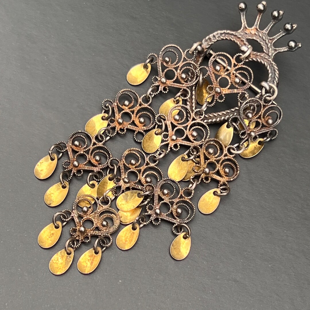 Vintage Norwegian Bridal Sterling Silver Gold Gilt Solje Norway Pin ...