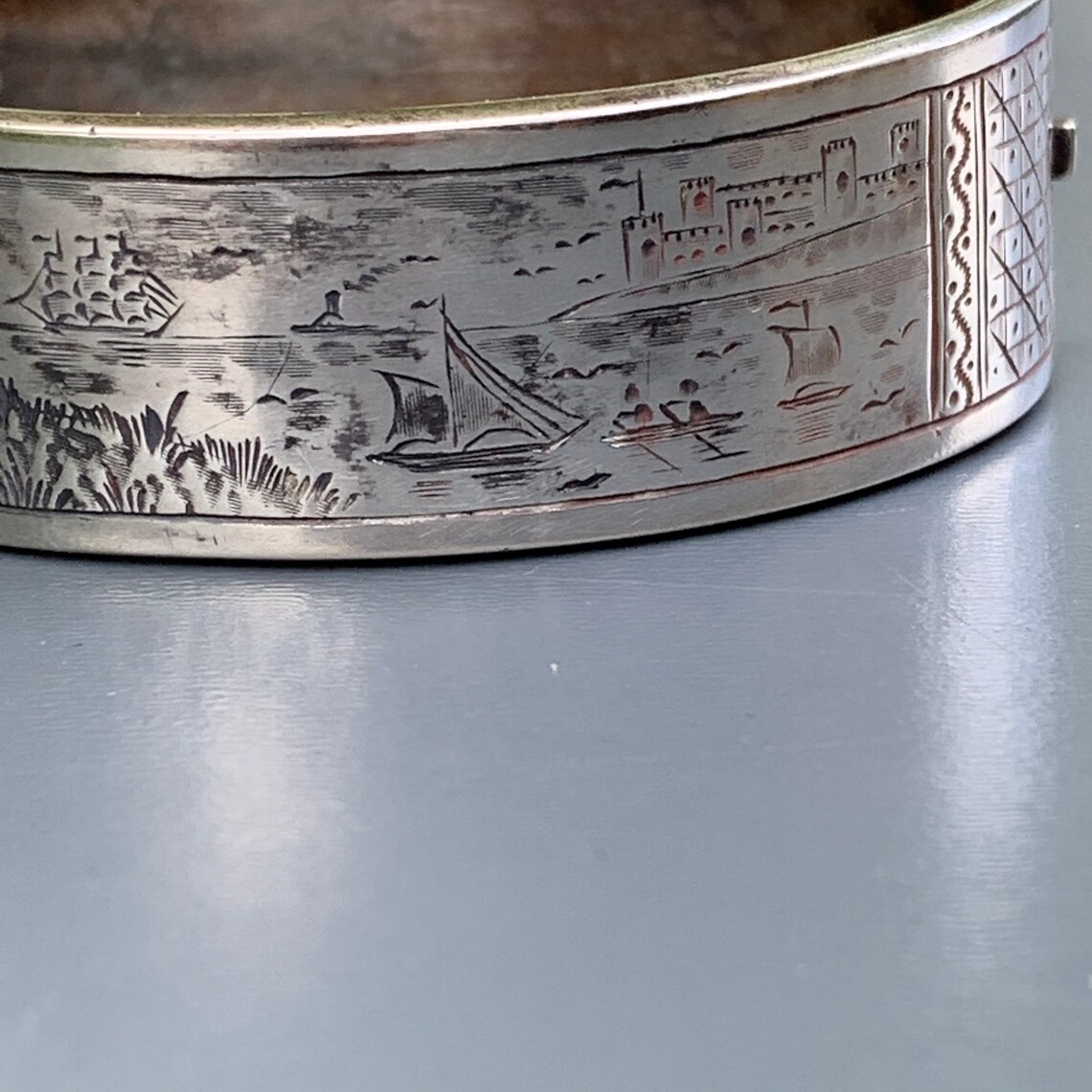 Antique Victorian Hinged Bangle . Sterling Silver Bangle . | Etsy
