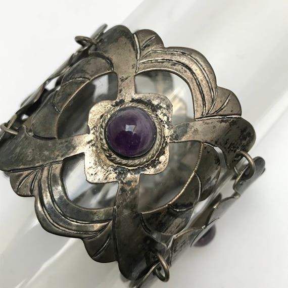 WIDE Vintage Pre Eagle Mark Mexican Mexico Silver Ame… - Gem