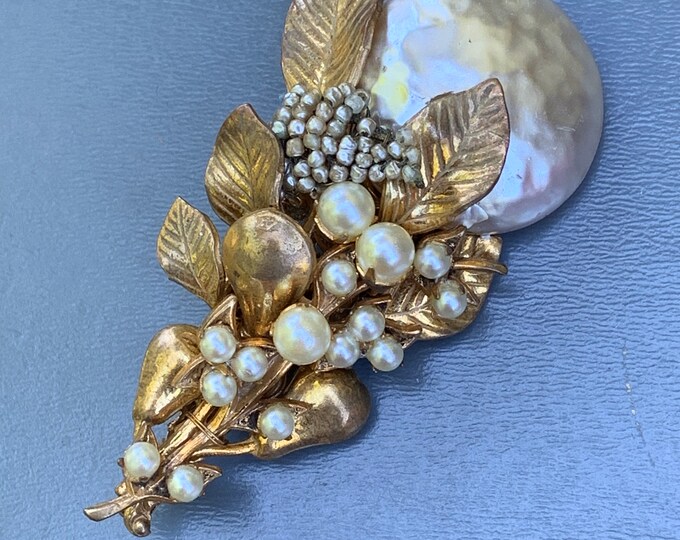 Vintage Signed Miriam Haskell Pin . Brooch . Brooches . Costume Jewelry ...