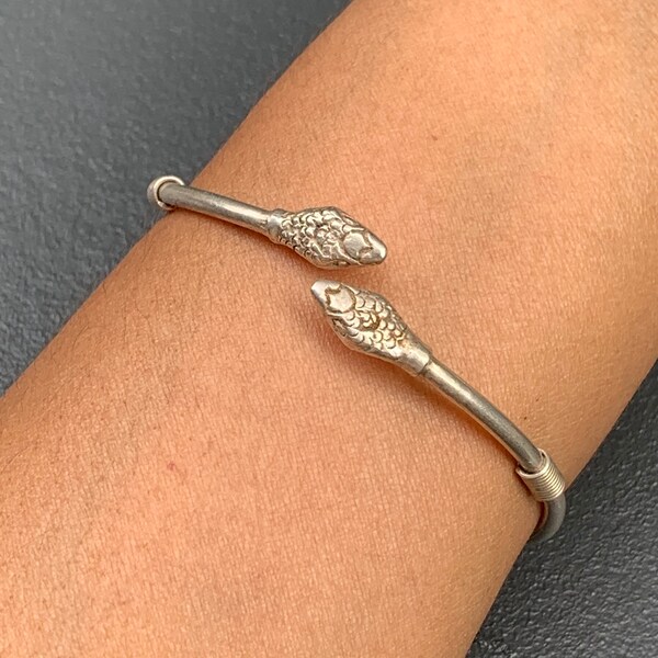 Silver Snake Bangle - Etsy