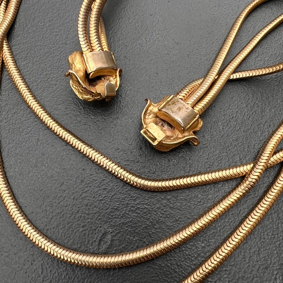 Vintage Flexible Gold Plated Snake Chain Layered Ne… - Gem