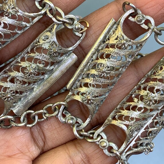 Wide Vintage Turkish Ottoman Era Fine Filigree Brace… - Gem