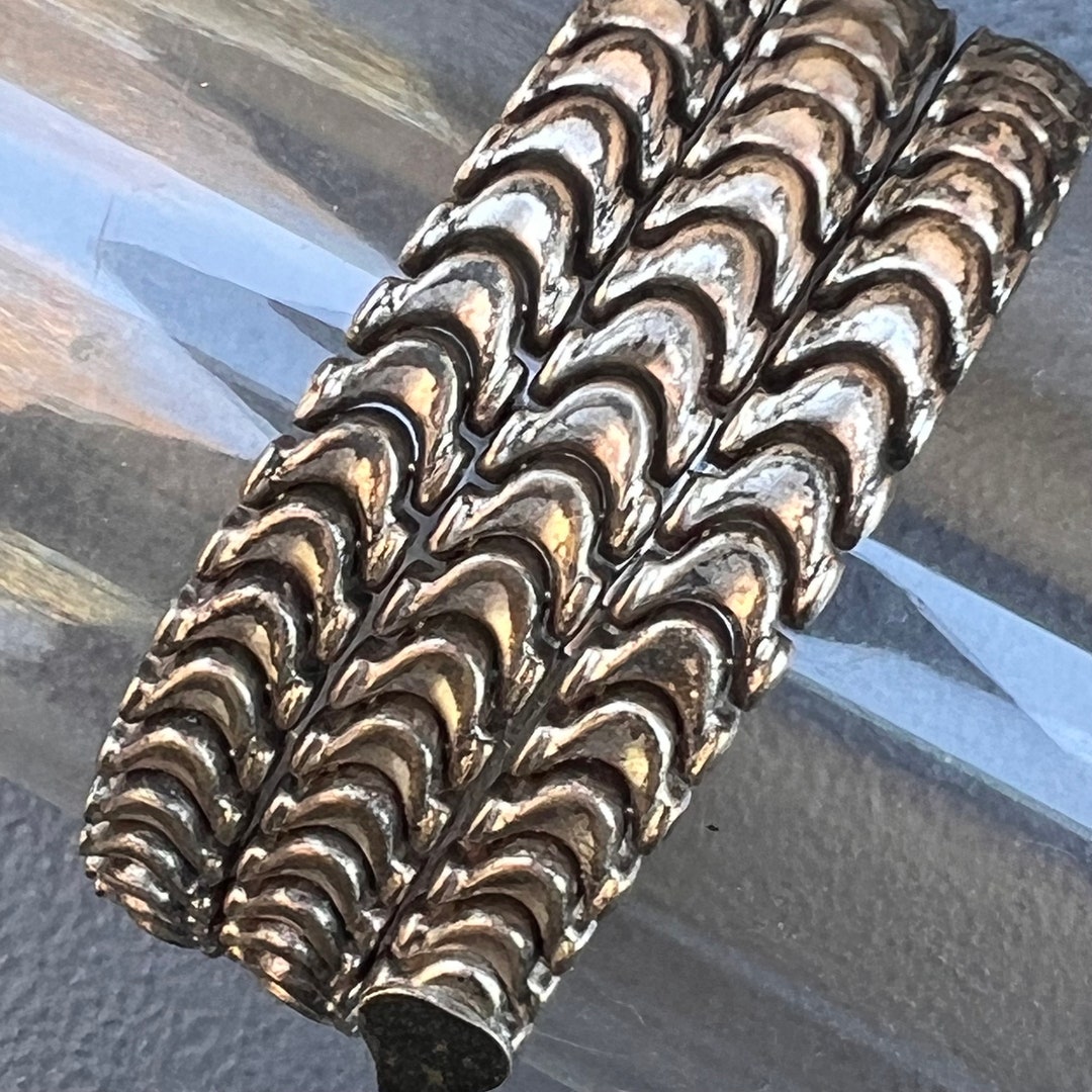 Vintage Italian Articulated Snake Scale Chain Necklace. Sterling Silver ...