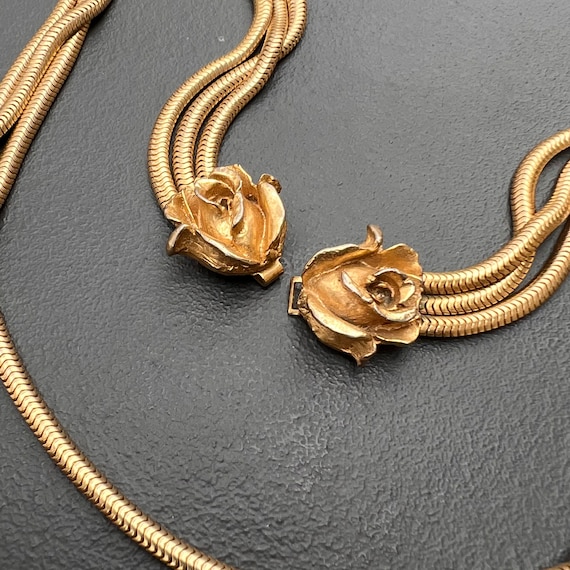 Vintage Flexible Gold Plated Snake Chain Layered Ne… - Gem