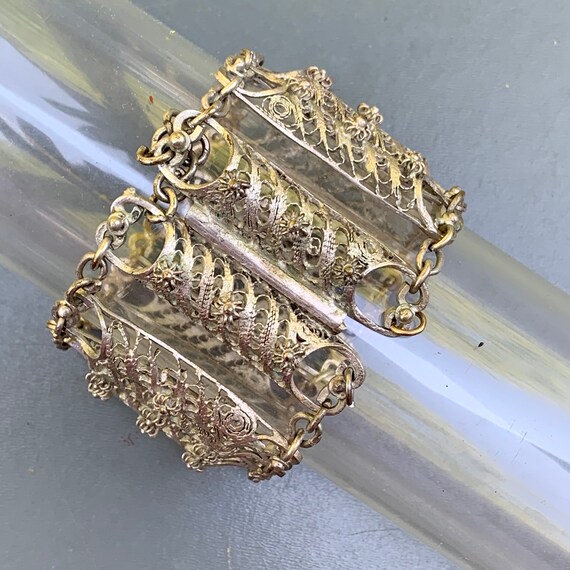 Wide Vintage Turkish Ottoman Era Fine Filigree Brace… - Gem