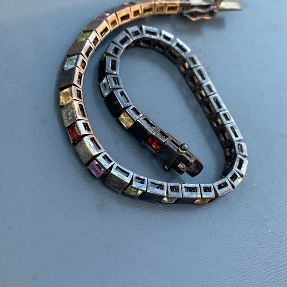 Vintage Art Deco style , Sterling silver , Channel Se… - Gem