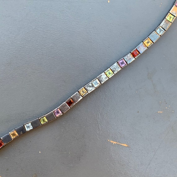 Vintage Art Deco style , Sterling silver , Channel Se… - Gem