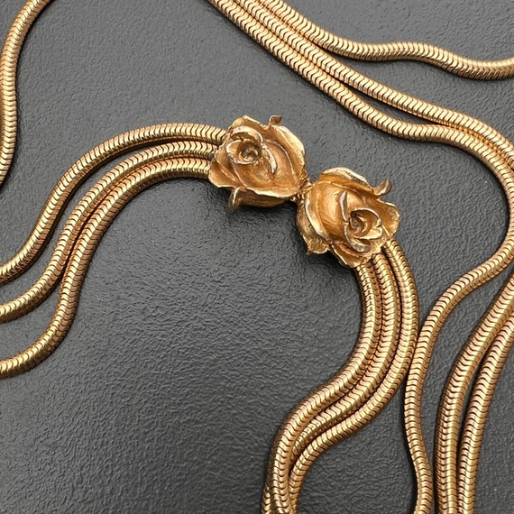 Vintage Flexible Gold Plated Snake Chain Layered Ne… - Gem