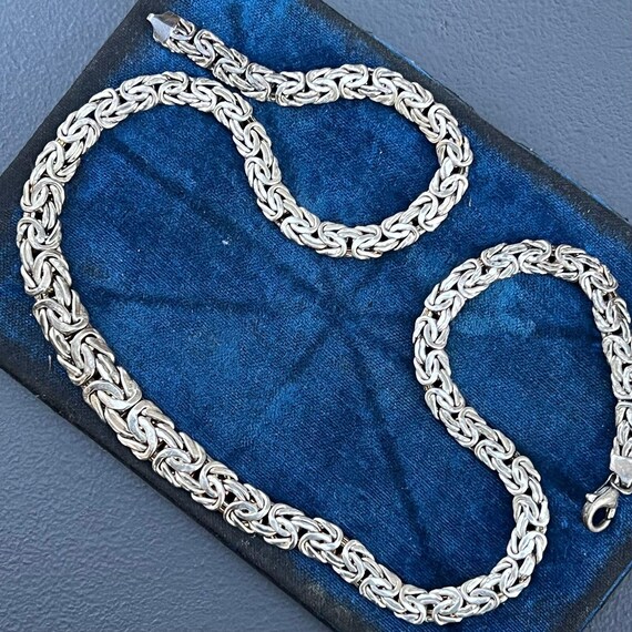 20" Long Turkish sterling silver Byzantine Style chai… - Gem