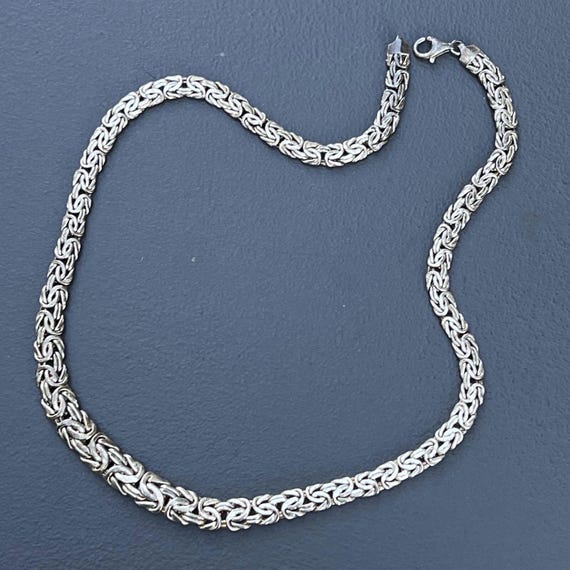 20" Long Turkish sterling silver Byzantine Style chai… - Gem