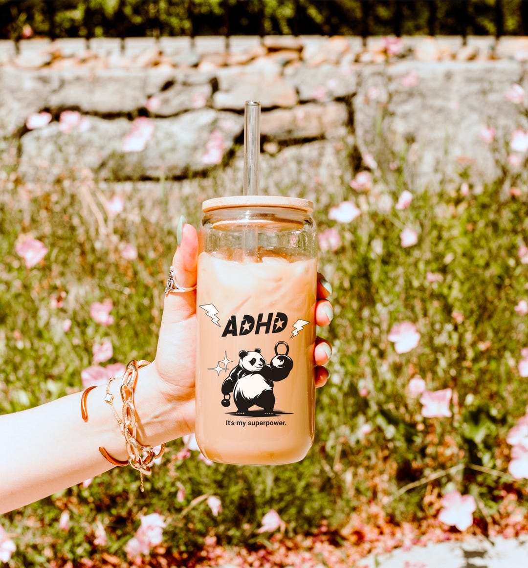 ADHD Travel Cup Funny Executive Dysfunction ADD Glass ADHD Humor ...