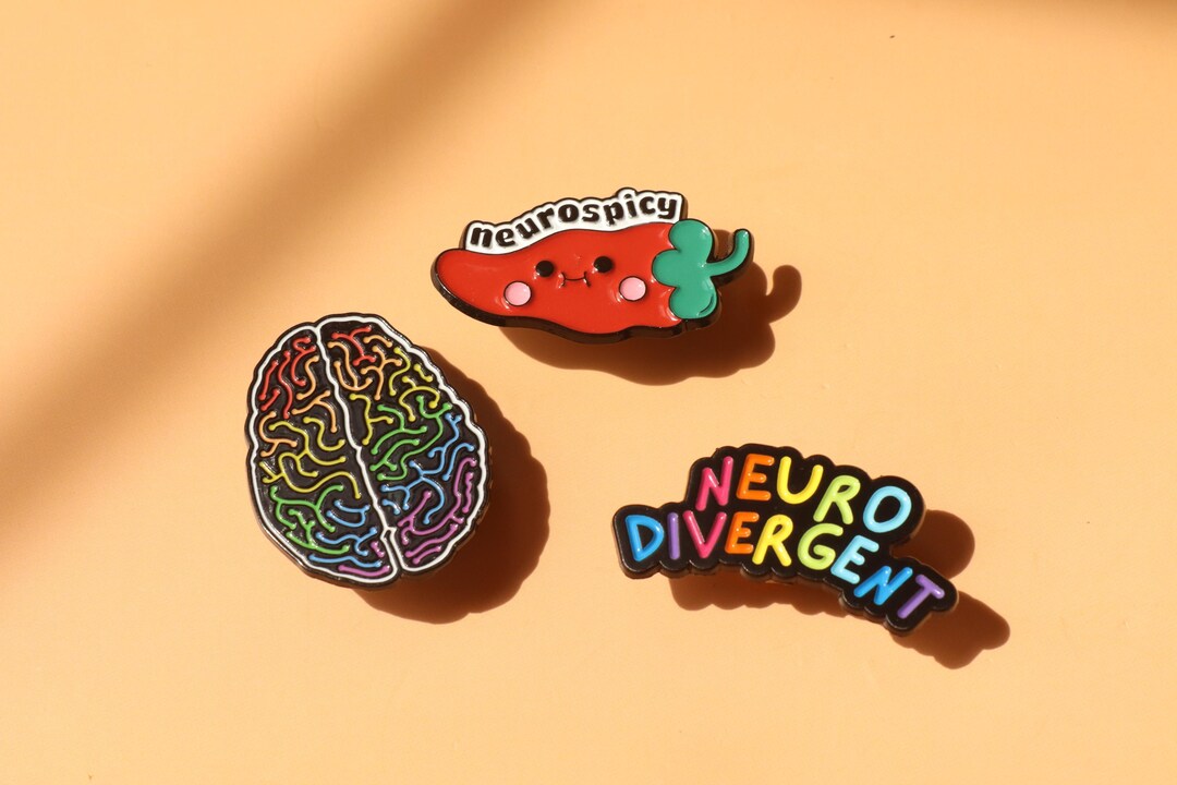 Neurodivergent Pin Funny Neurospicy Lapel Pin for ADHD Friend Gift Idea ...
