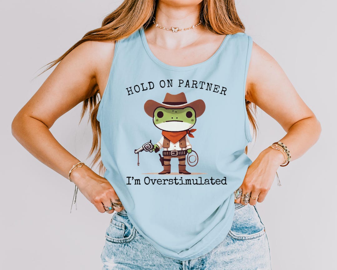 Hold on Partner Im Overstimulated Beach Shirt Funny Overwhelmed Shirt ...