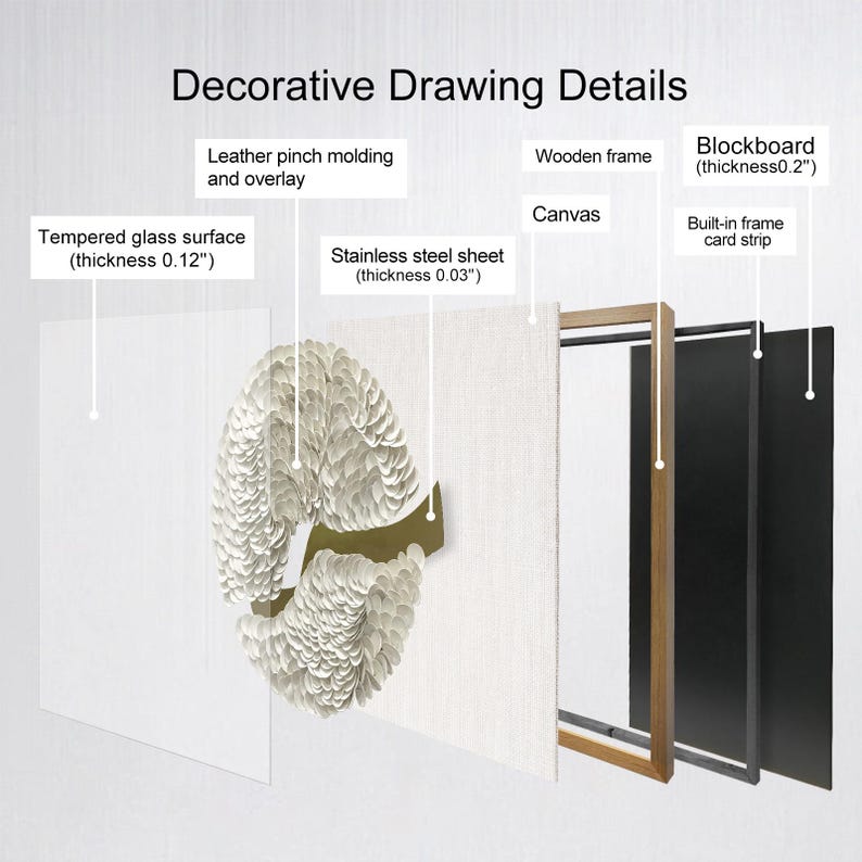 White Leather Wall Art Wall Sculpture Eclectic Decor Handcrafted ...