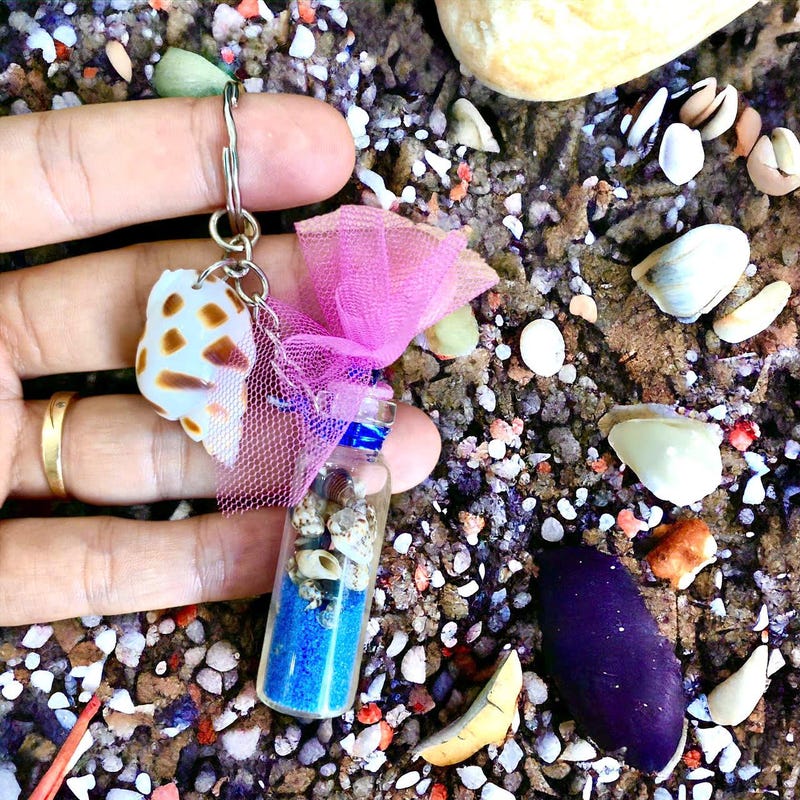 Sea Shell Keychain - Etsy