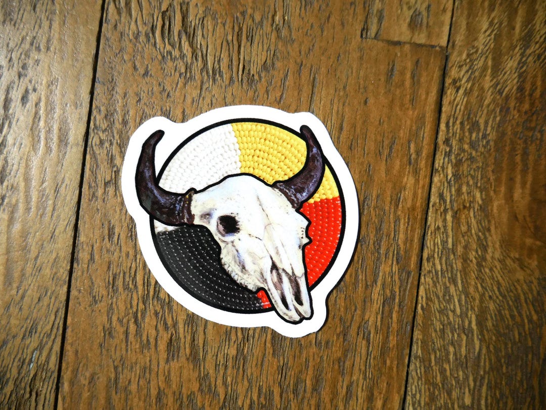 Native Buffalo Skull Sticker: Laptop, Water Bottle Decal - Etsy