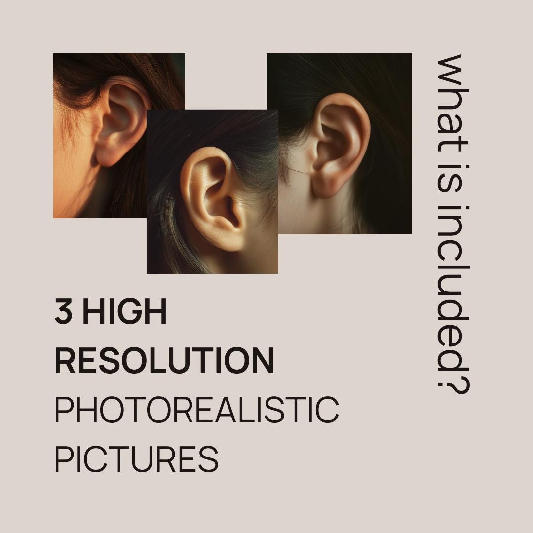 Photorealistic Earring Model Mockup Set, Jewelry Mockup - Etsy