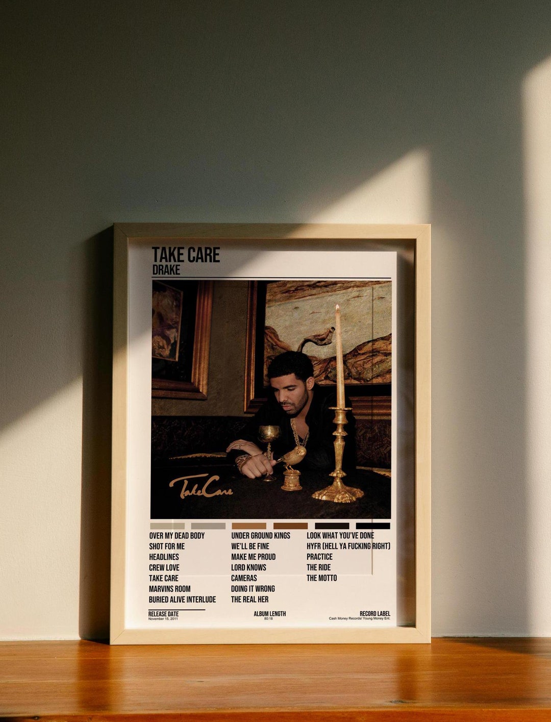 Drake Take Care Album Poster / Printable Poster / Album Cover / Music ...