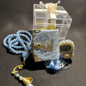 Islamic Gift Box Set • Mini Velvet Quran + Tasbeeh + Digital Counter ...