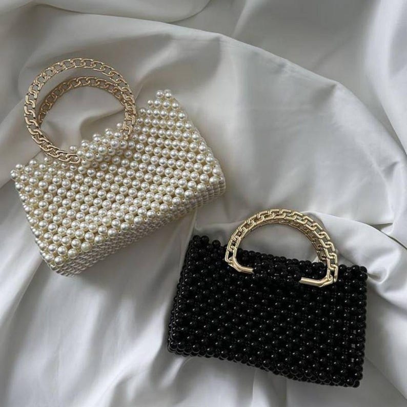 Black Pearl Handbag – Elegant Luxury Acrylic Design | Large and ...