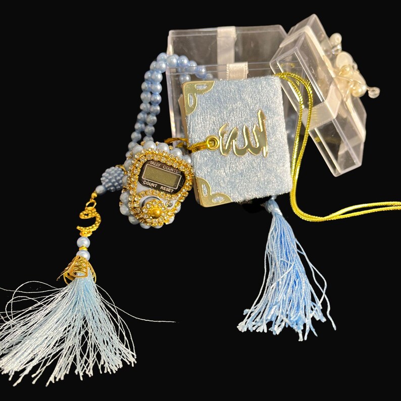 Islamic Gift Box Set • Mini Velvet Quran + Tasbeeh + Digital Counter ...