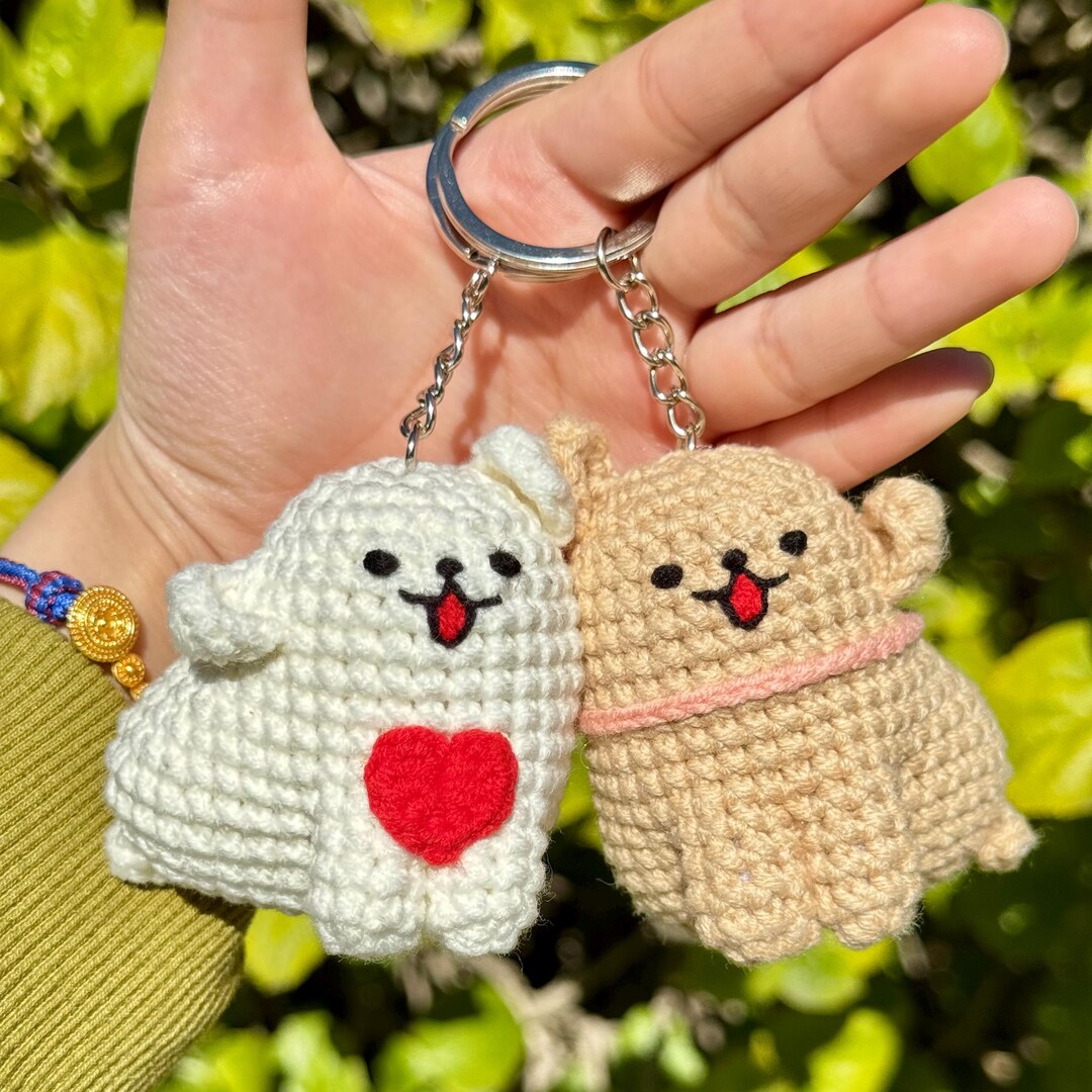 Adorable Crochet Puppy Keychain for Backpack School Bag DIY Accessory ...