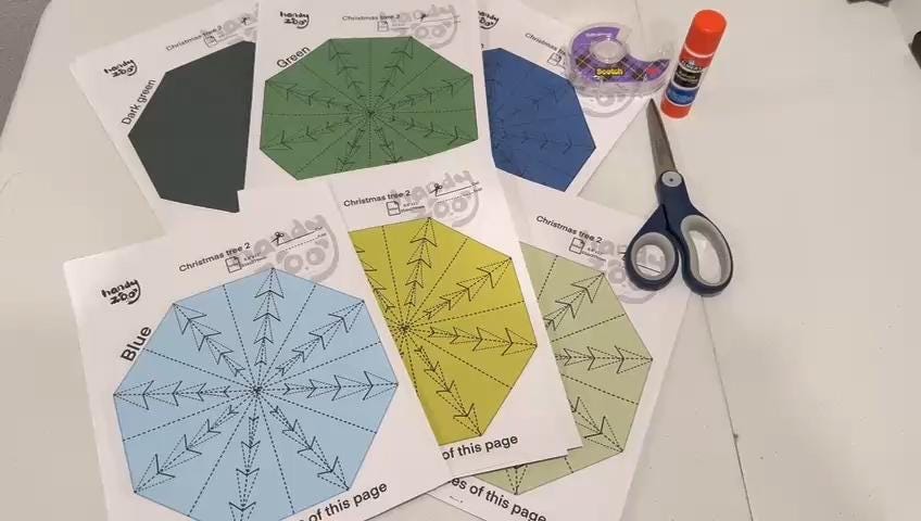 6-color DIY 3D Paper Christmas Trees Kit | Printable Holiday Craft ...