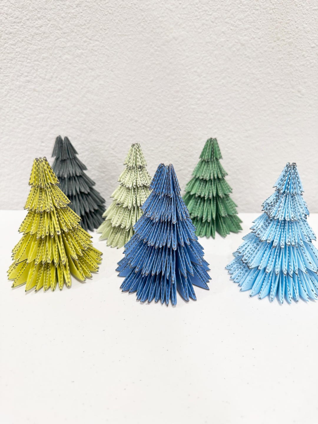 6-color DIY 3D Paper Christmas Trees Kit | Printable Holiday Craft ...