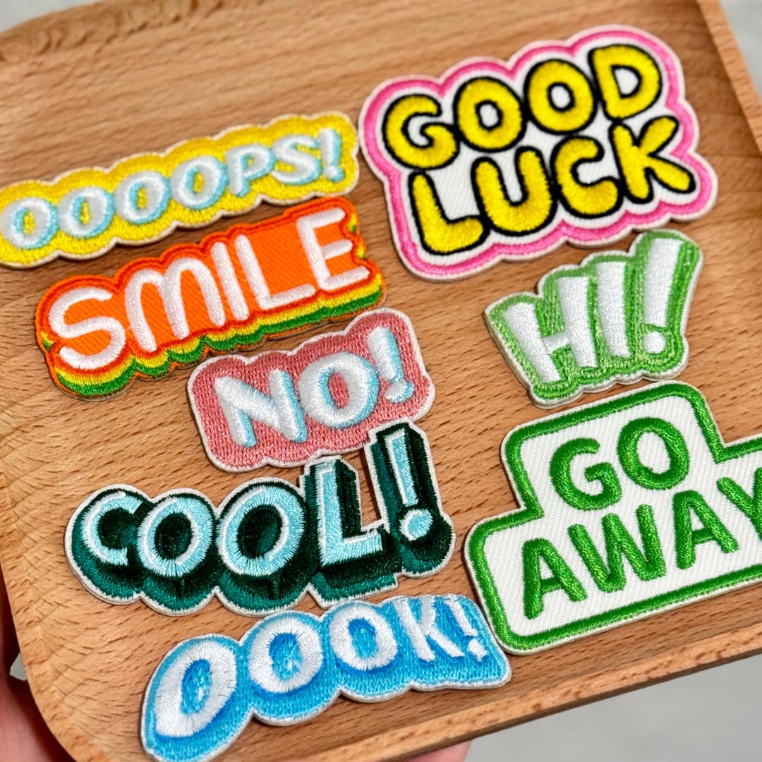 Embroidered Word Patches, Fun Iron-on Patches for DIY Clothing, Jackets ...