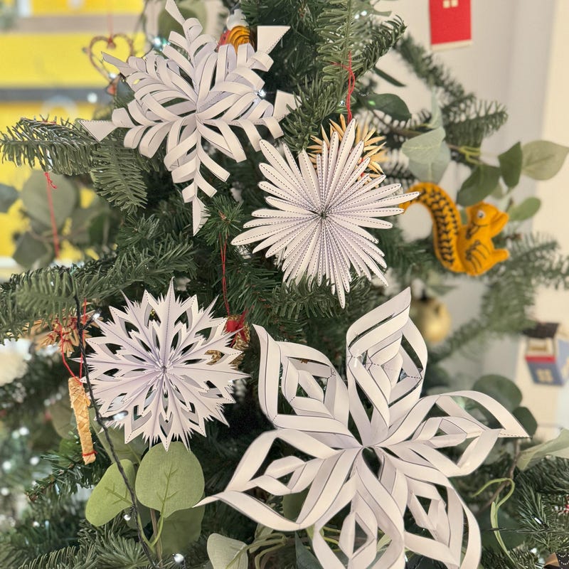 3d Paper Snowflakes Template - Etsy