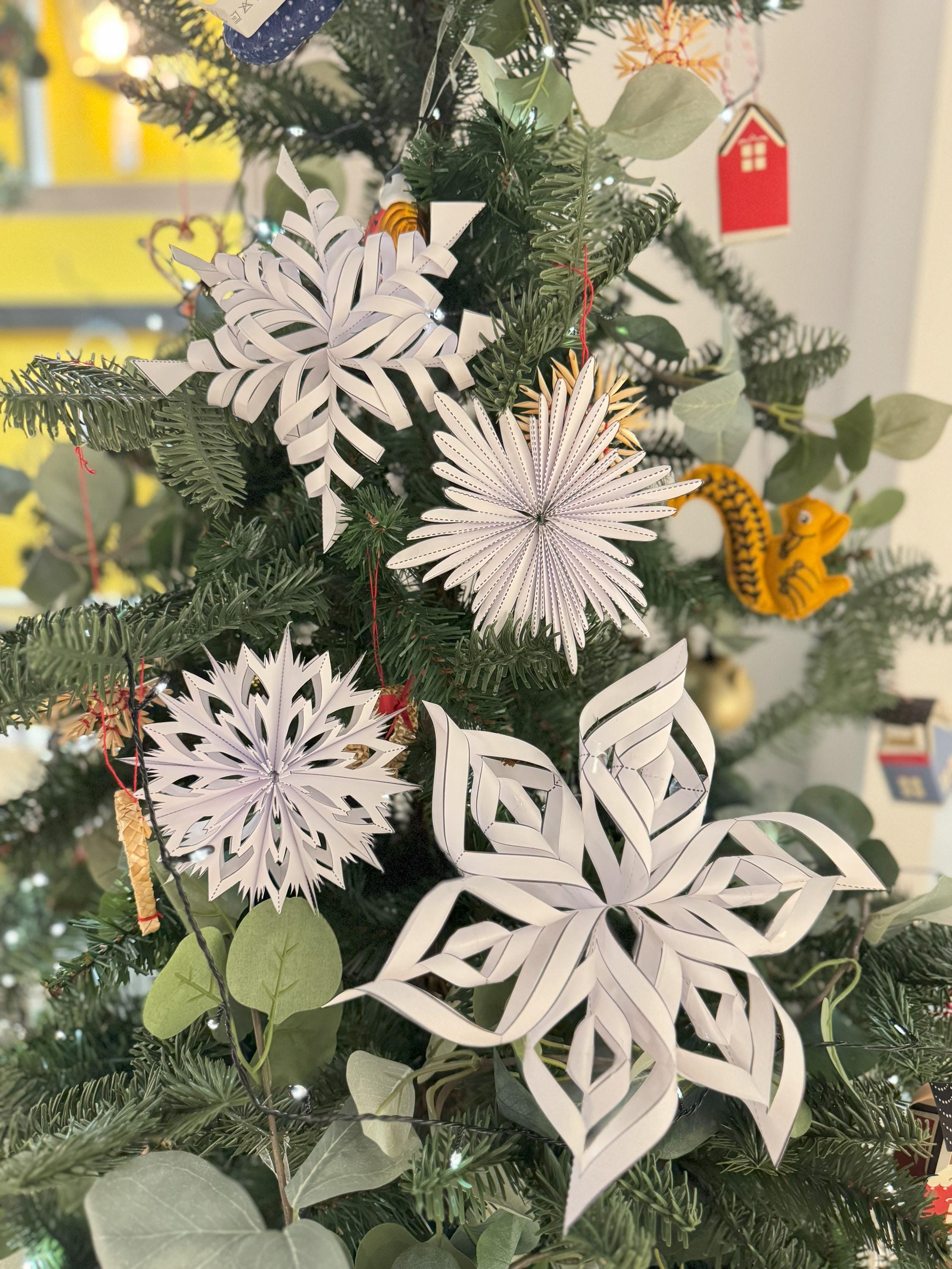 Printable 4 Different 3D Christmas Snowflake Styles-fun Winter DIY for ...
