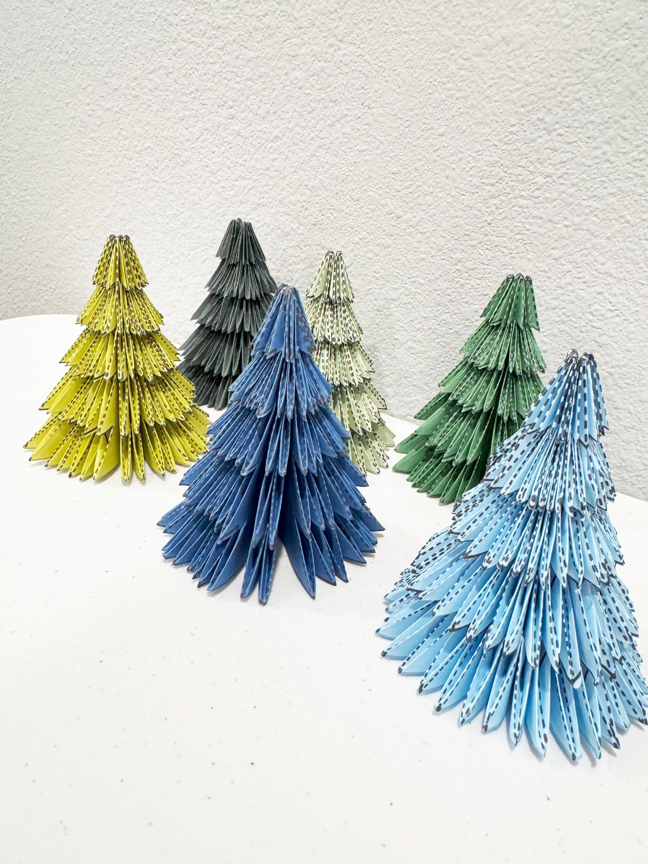 6-color DIY 3D Paper Christmas Trees Kit | Printable Holiday Craft ...
