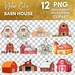 Watercolor Barn House PNG With Transparent Background | Farmhouse ...