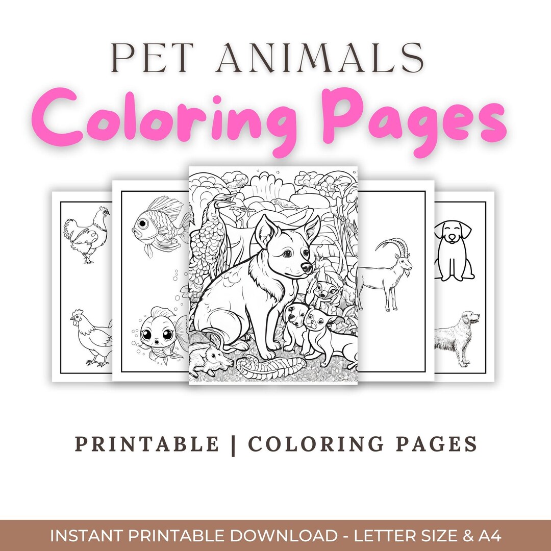 Pet Animals Coloring Pages for Kids | Pet Animals Coloring Pages | Kids ...
