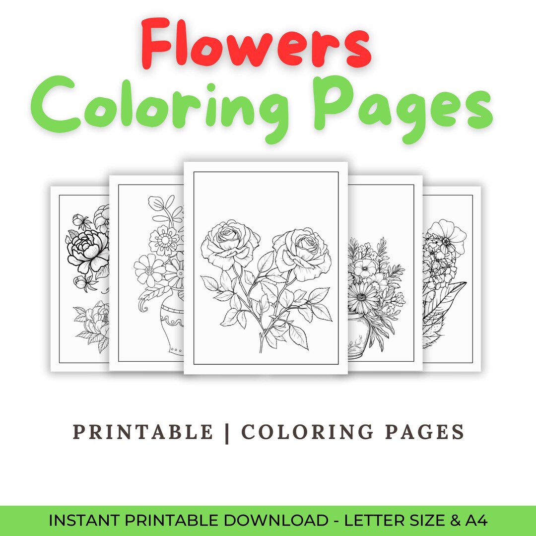 Beautiful Flowers Coloring Pages for Kids |flowers Coloring Pages ...
